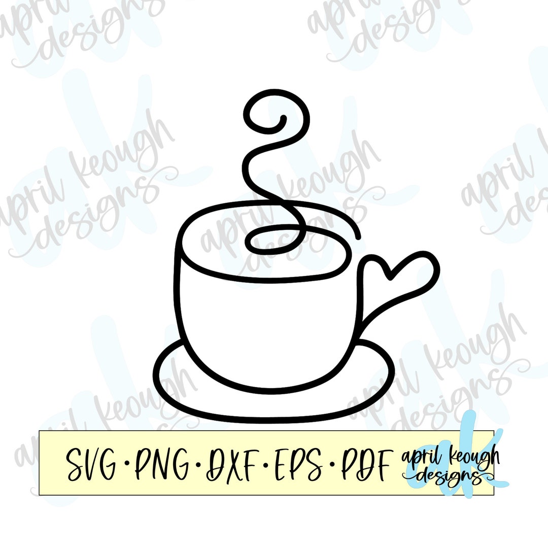Coffee Line Art Svg/ Coffee Svg/ Coffee Line Art Cut File/ Coffee Cup ...