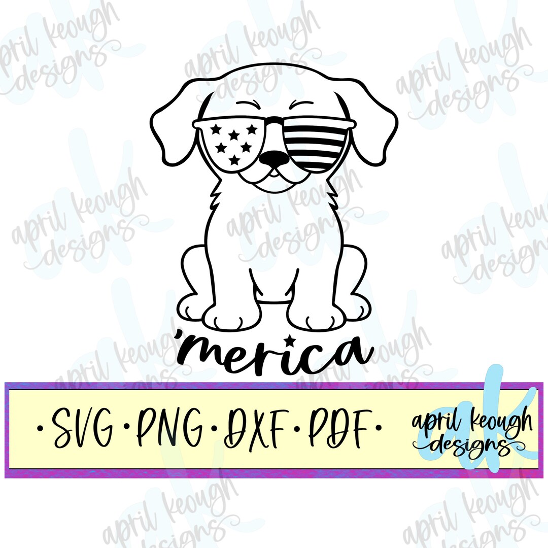 American Dog Svg Png/ 4th of July Dog Cut File Cricut Silhouette/ Stars ...