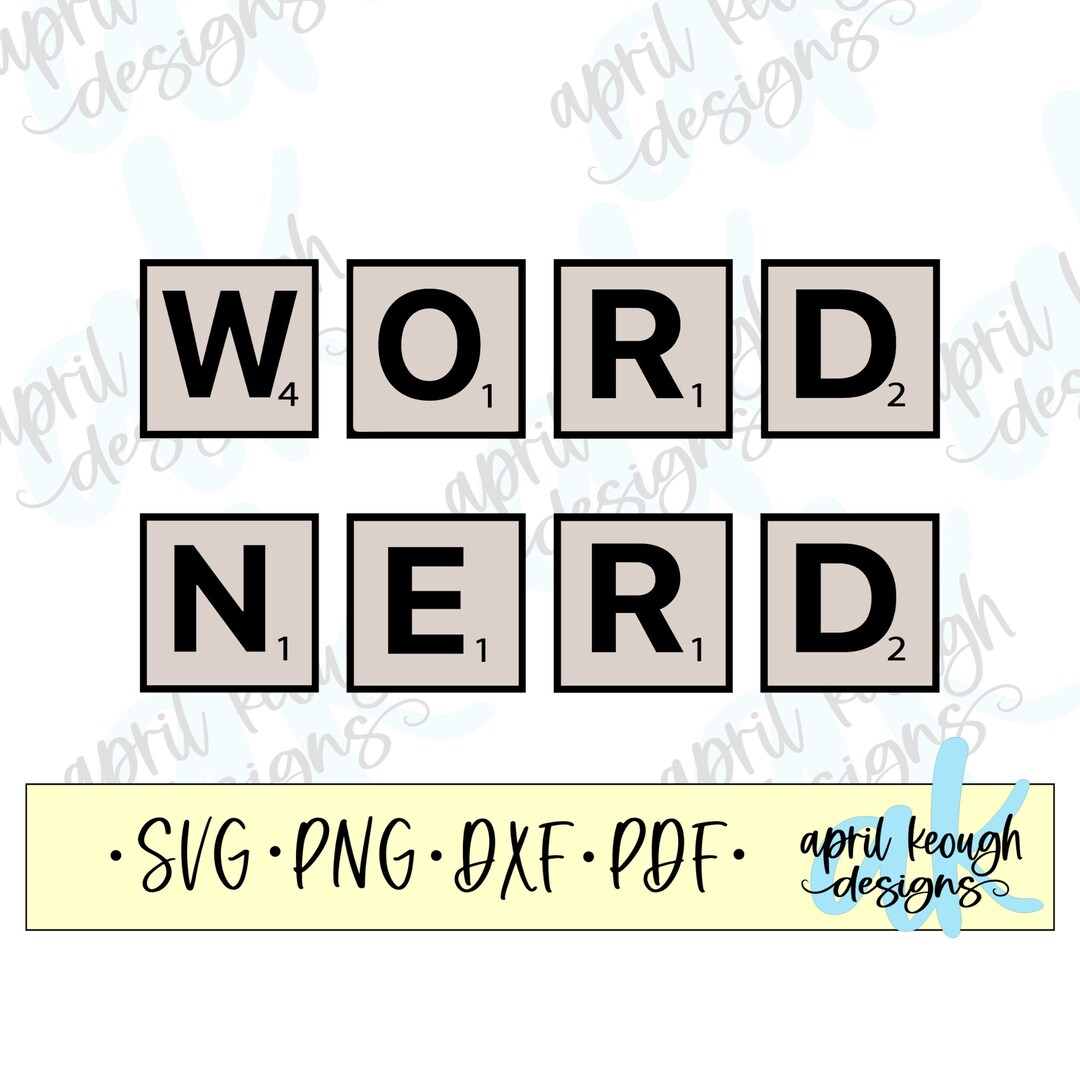 Word Nerd Svg Png/ Game Letters Word Nerd Svg/ Word Nerd Clip Art/ Cute ...