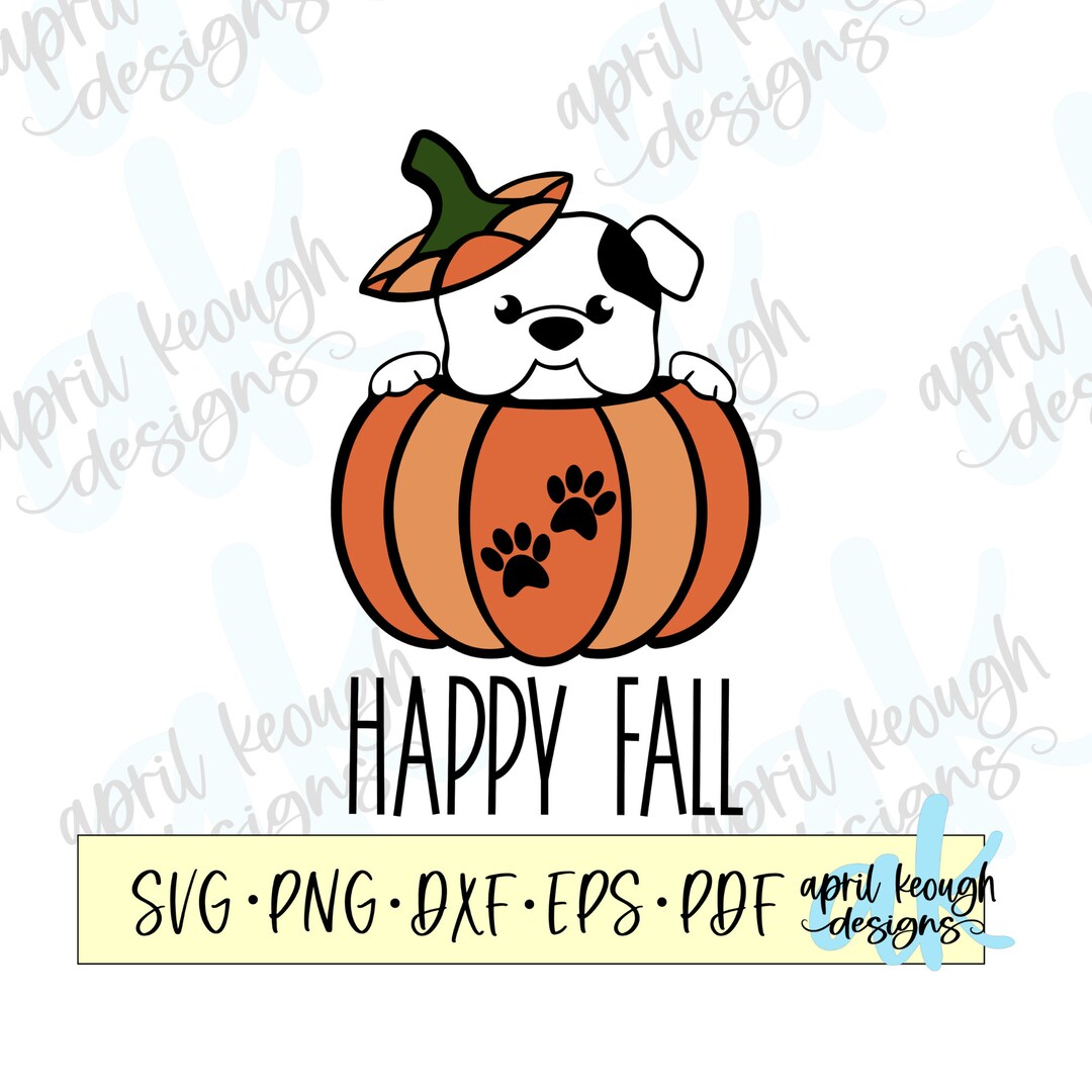 Happy Fall Puppy Pumpkin Svg Png/ Pumpkin Dog Svg Png/ Pumpkin Dog Clip ...
