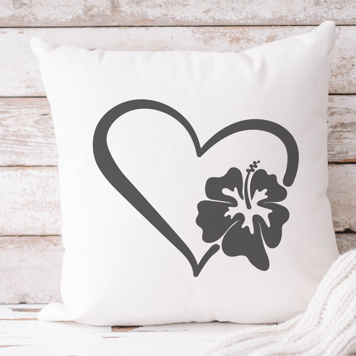 Hibiscus Heart Svg/ Hibiscus Svg/ Heart Flower Svg/ Heart Flower Cut ...