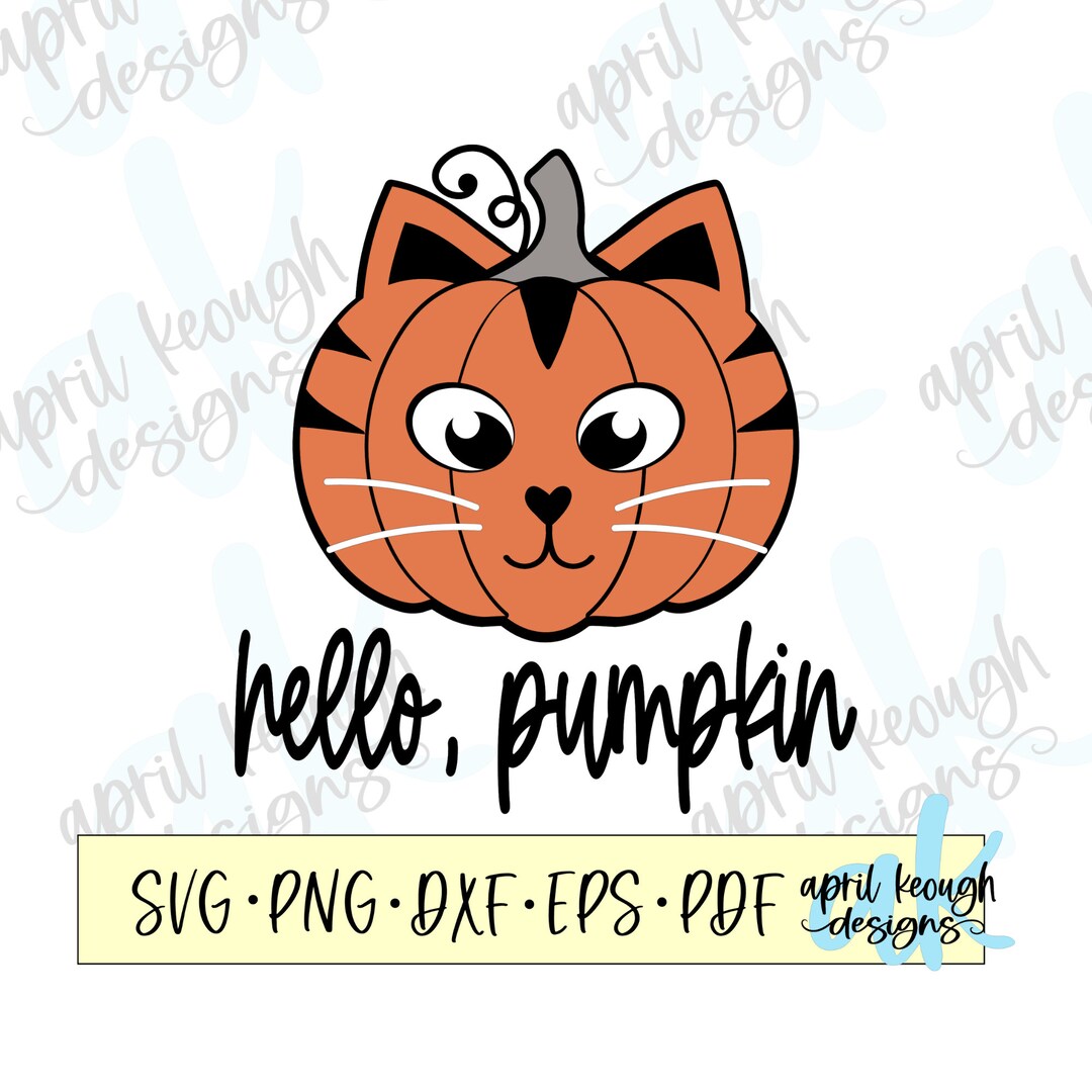 Cat Pumpkin Svg Png/ Pumpkin Kitty Svg Png/ Hello Pumpkin Clip Art ...