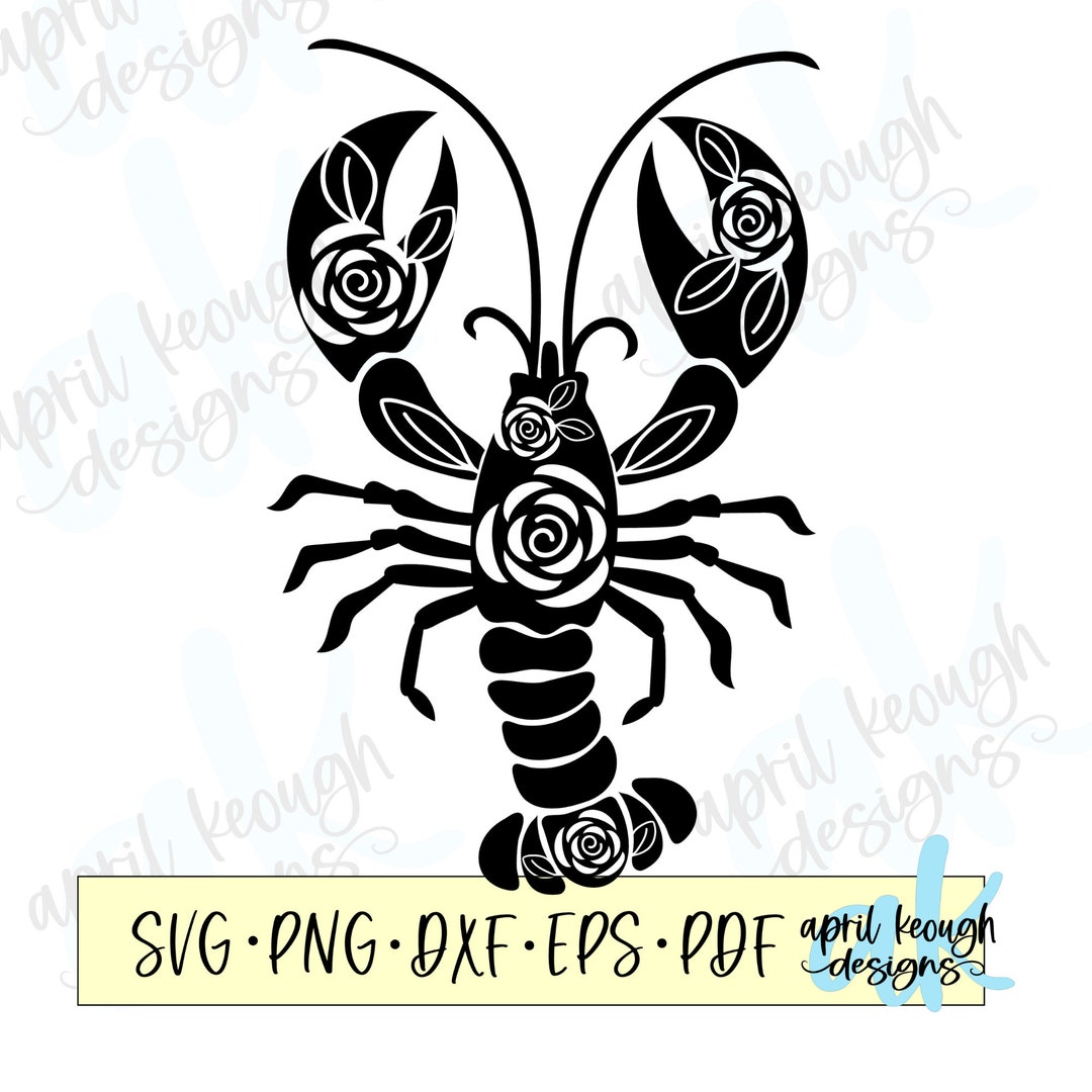 Lobster With Roses SVG Png/ Lobster SVG/ Mandala Lobster Design ...