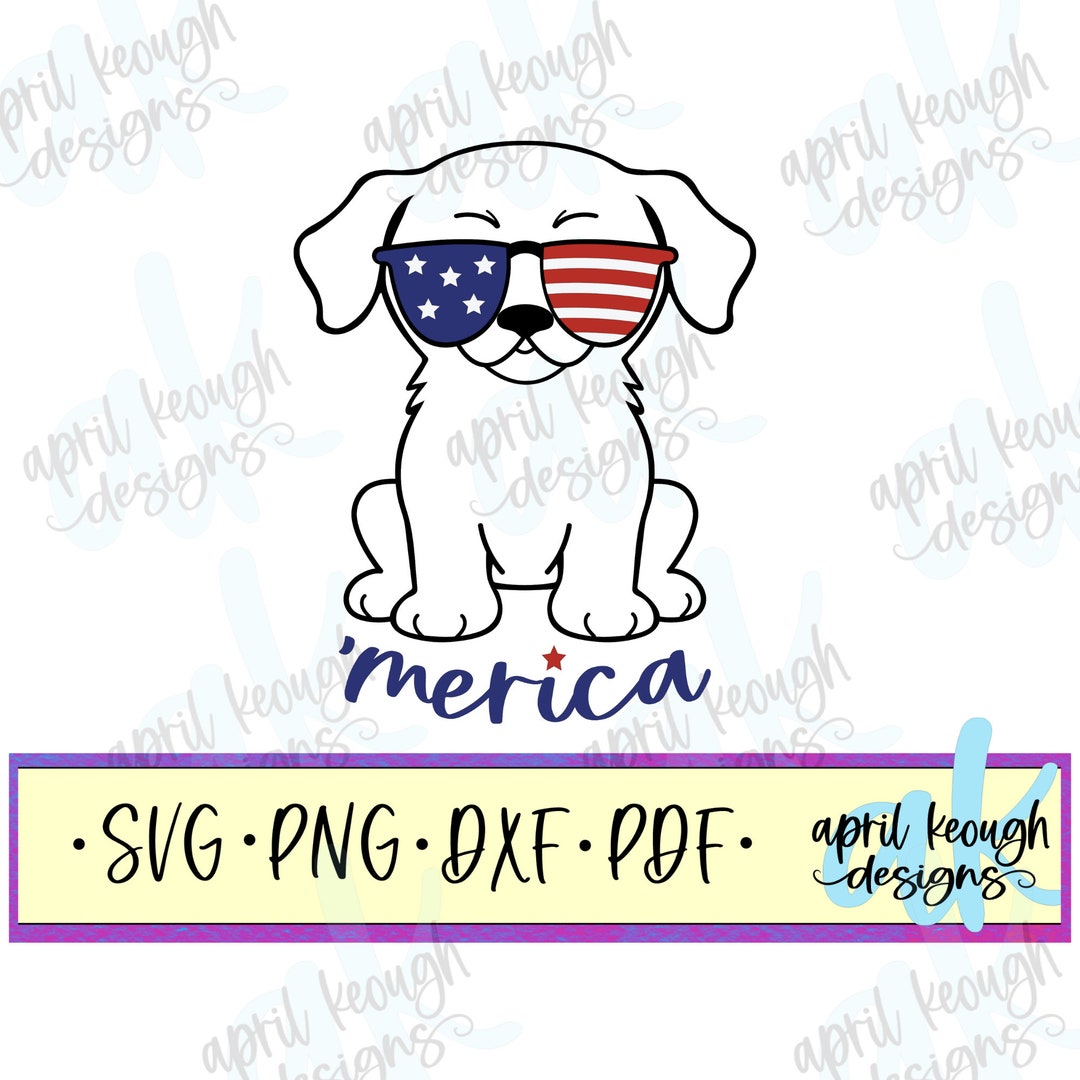 American Dog Svg Png/ 4th of July Dog Cut File Cricut Silhouette/ Red ...