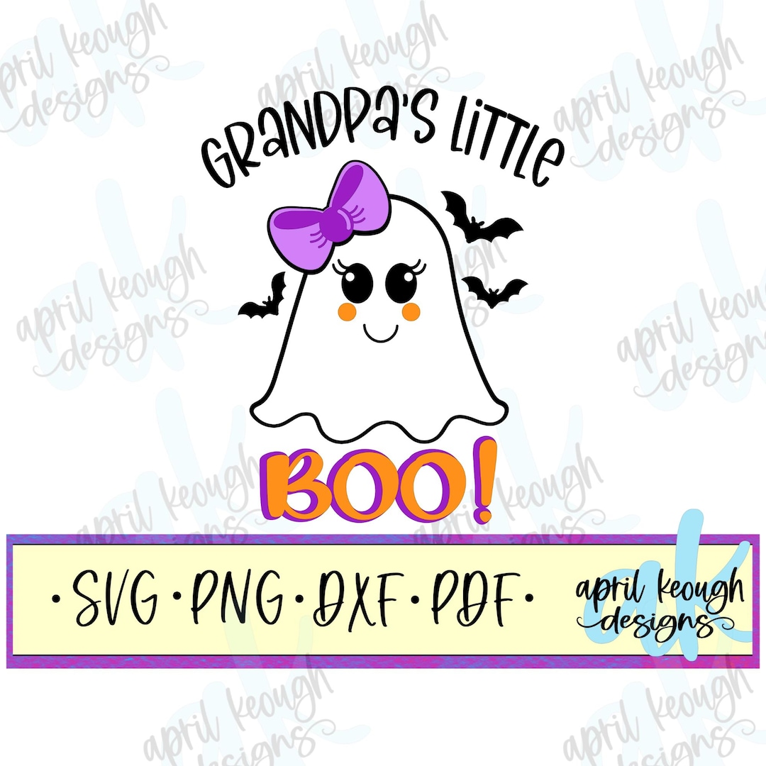 Grandpa's Little Boo Svg Png/ Little Boo Clip Art/ Halloween Baby Girl ...