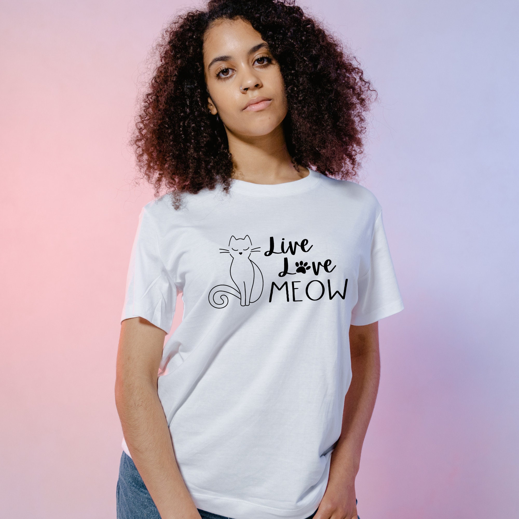 Live Love Meow Svg Png / Meow Svg Png/ Cute Cat Clip Art/ Meow Svg ...