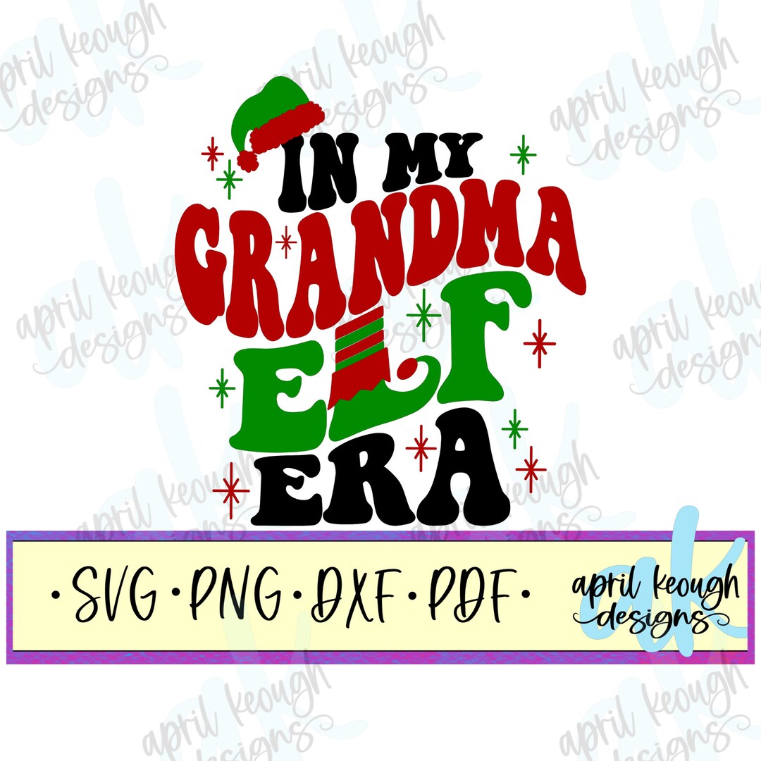 En mi abuela Elf Era retro svg png/ Navidad elfo svg png/ retro Navidad ...