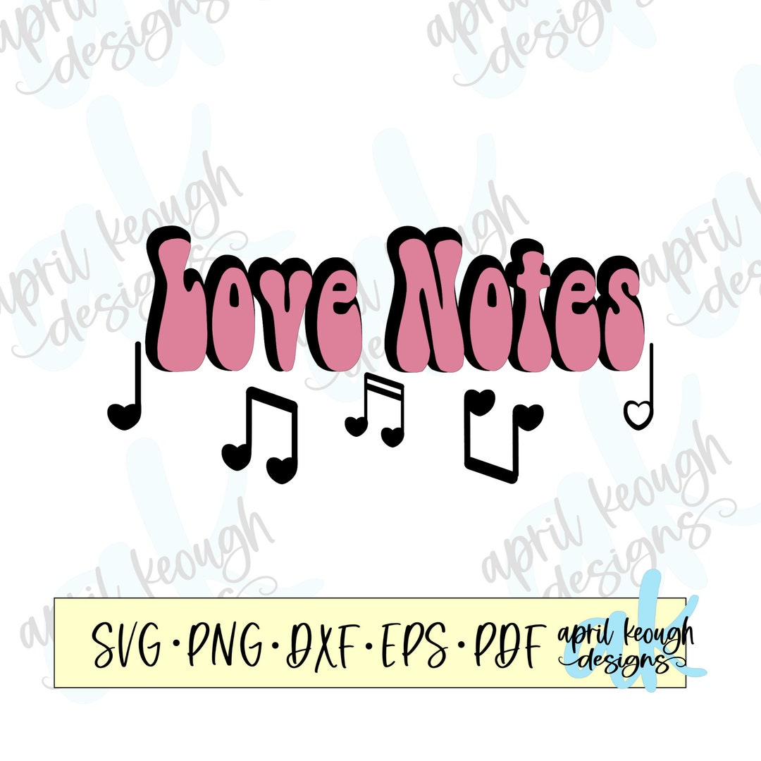 Retro Love Notes Svg/ Retro Music Svg/ Love Music Svg/ Love Notes Shirt ...