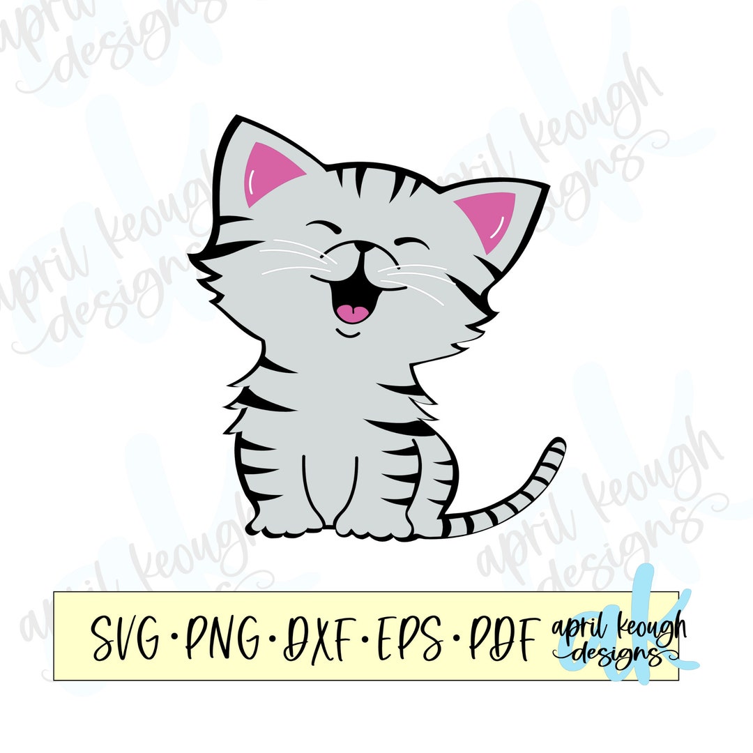Yawning Kitty Svg/ Layered Svg Cat/ Cute Kitty Cut File/ Cat Lover Svg ...