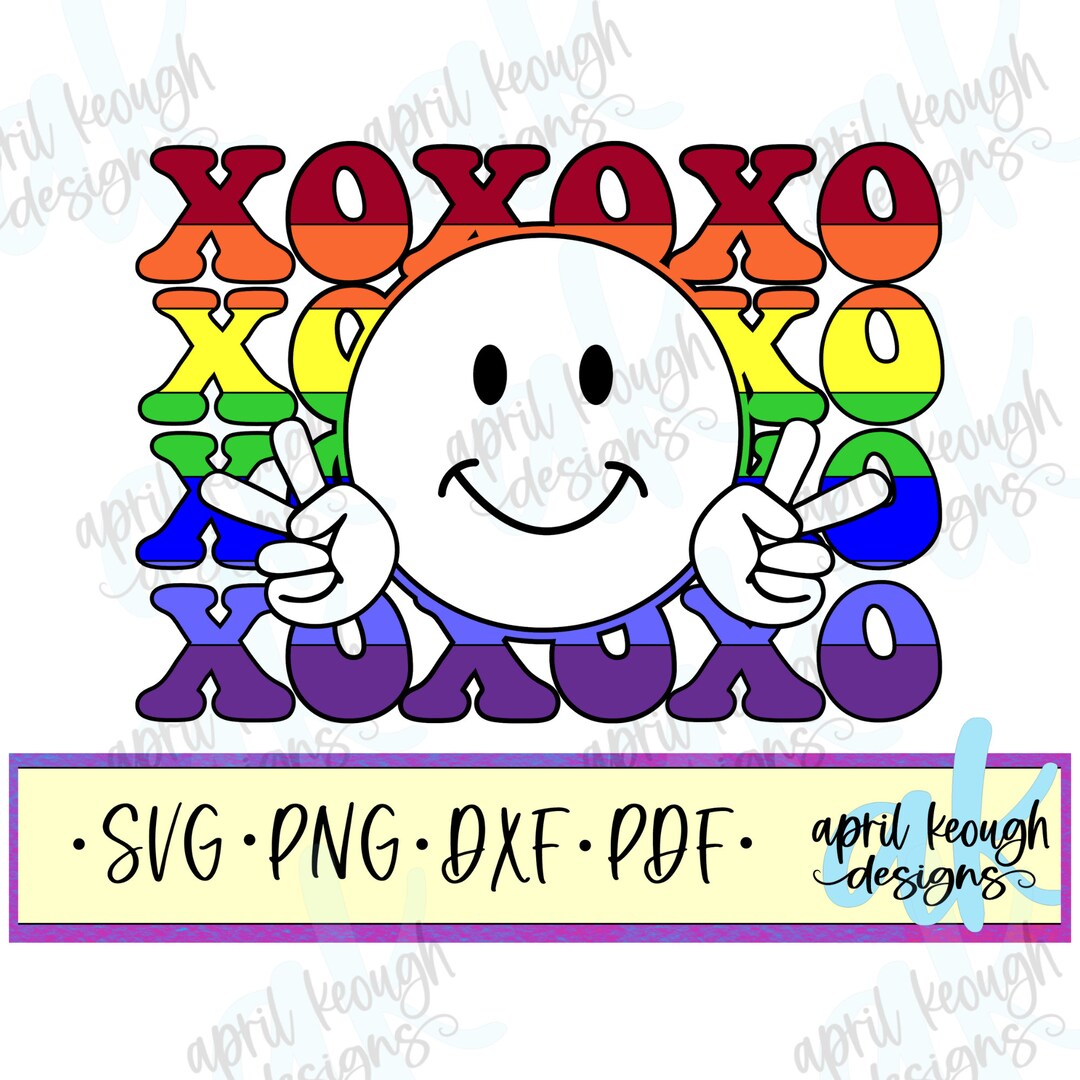 Retro Rainbow Peace Svg Png/ Rainbow Retro Xoxo Cut File Cricut ...