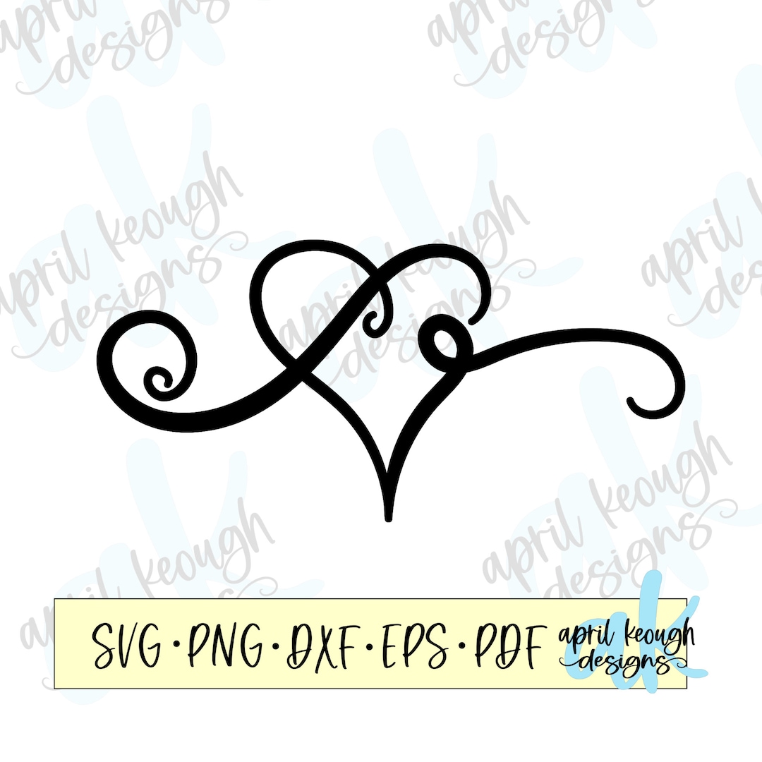 Swirl Heart Svg Png/ Heart With Swirls Svg Png/ Heart With Swirls Cut ...
