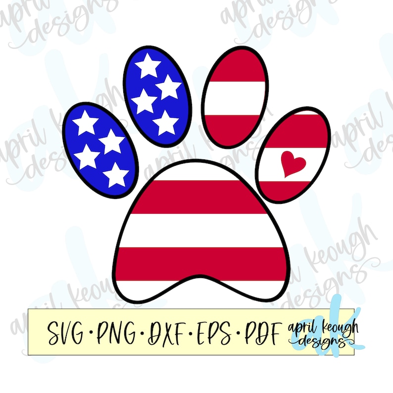 Paw Print Flag Svg Png/ Patriotic Paw Print Svg/ American Paw - Etsy