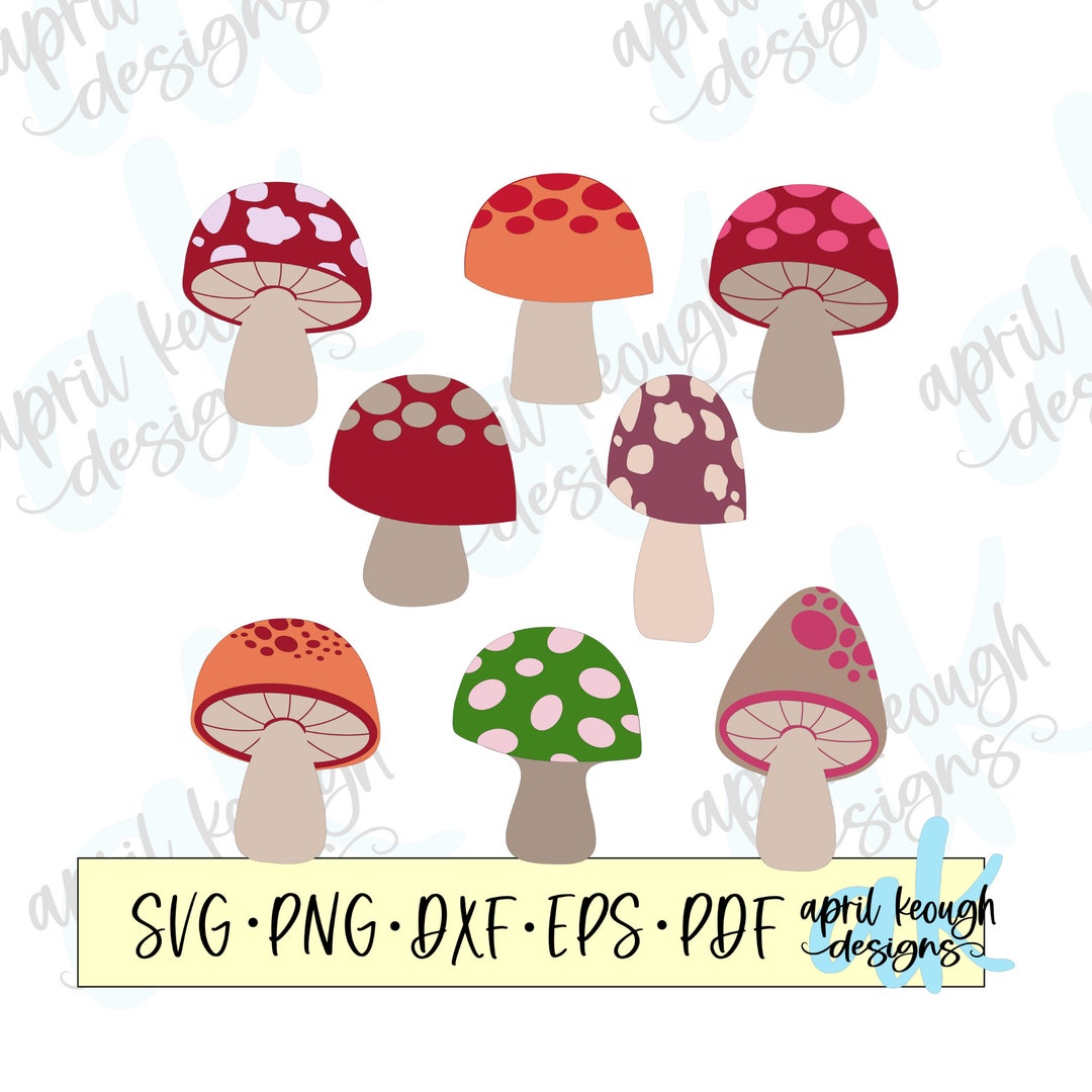 Mushroom Svg Bundle/ 8 Mushroom Layered Svg Files/ Mushroom Cut File ...