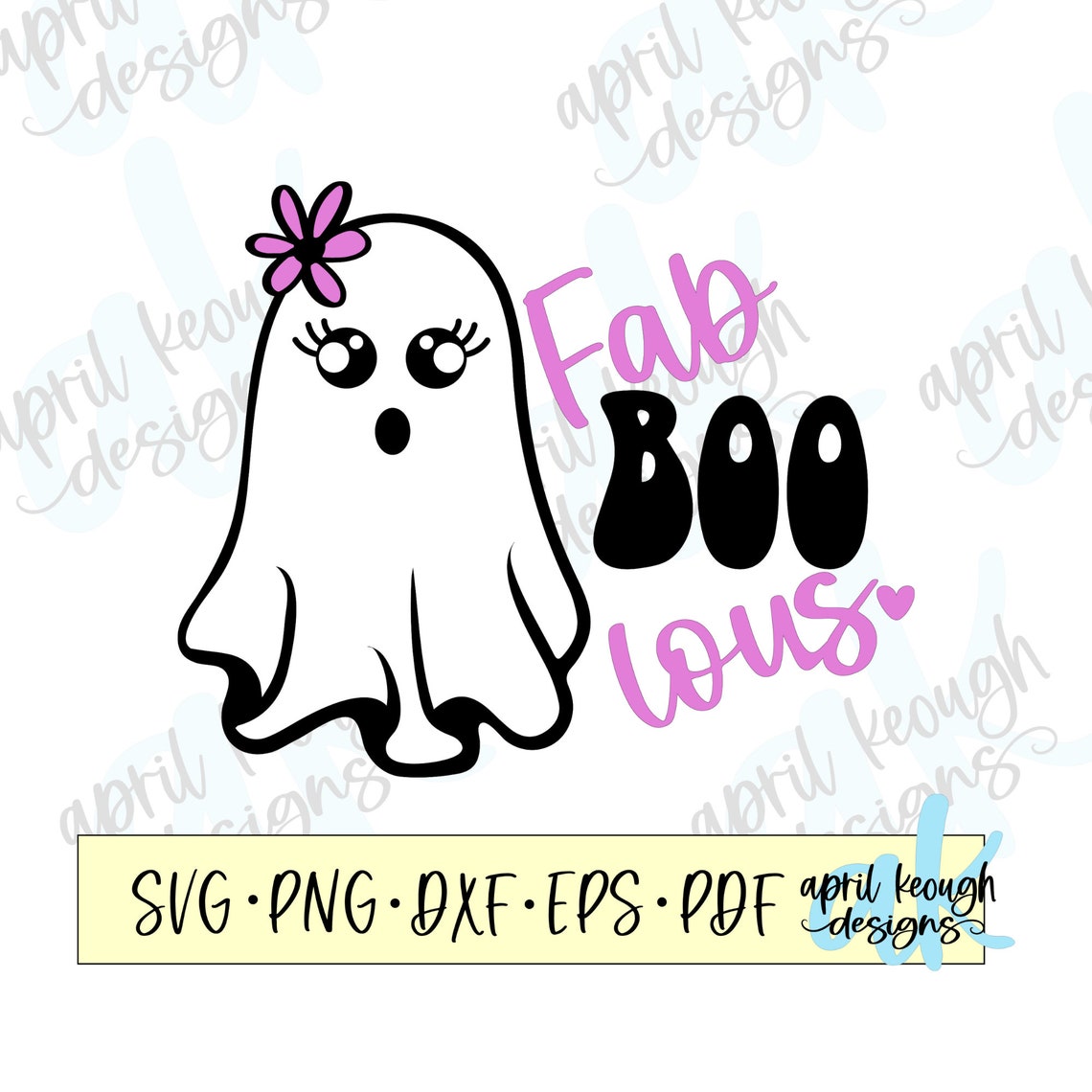 Fab BOO Lous Svg Png/ Cute Ghost Svg Png/ Whimsical Ghost Clip Art ...