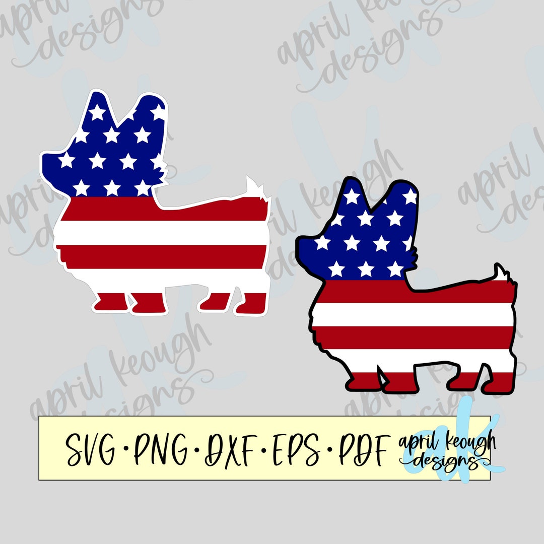 Corgi American Flag Svg Png Bundle/ 2 Designs of Corgi Flag Cricut ...