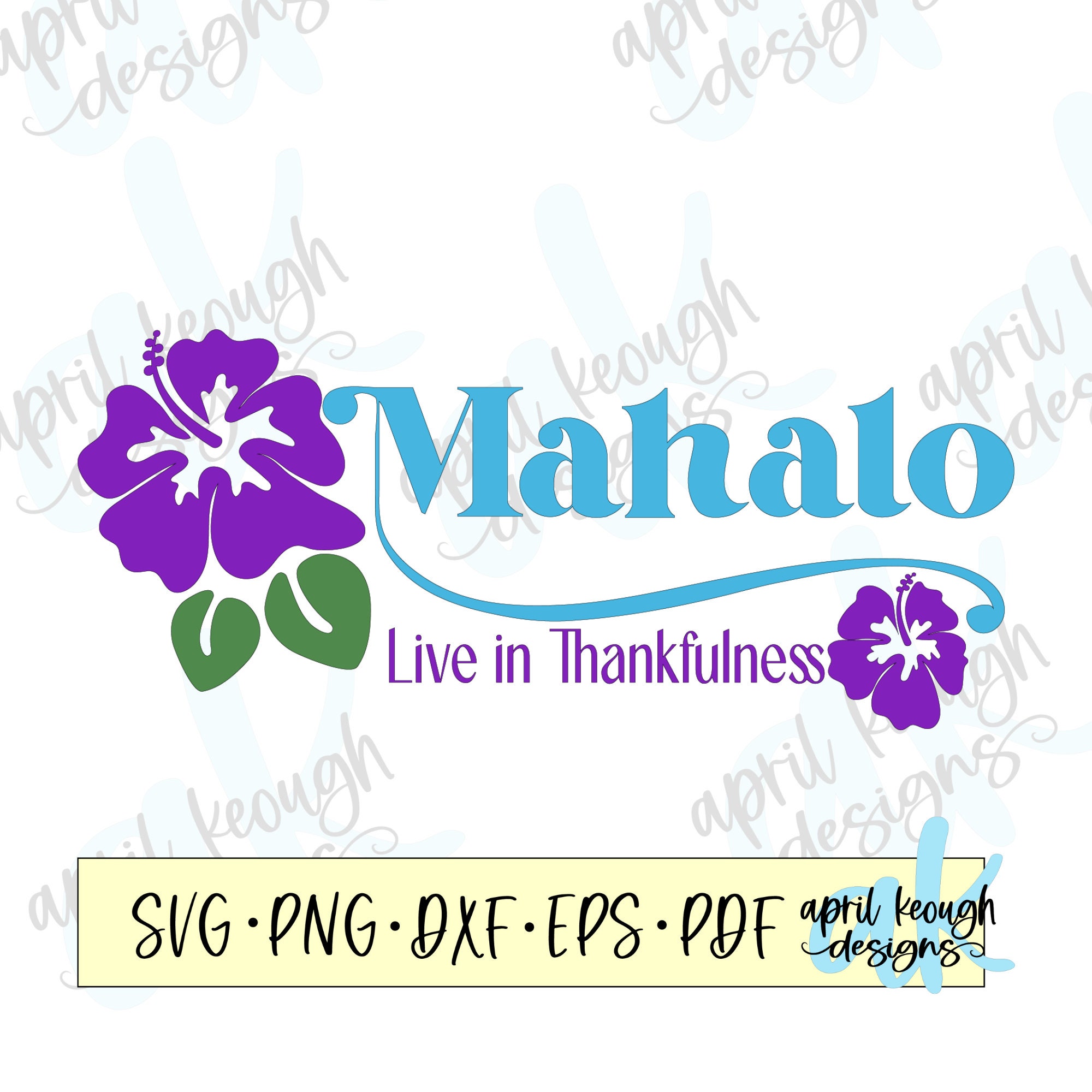 Mahalo Svg Png/ Live in Thankfulness Svg Png/ Mahalo Meaning Clip Art ...