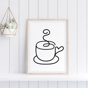 Coffee Line Art Svg/ Coffee Svg/ Coffee Line Art Cut File/ Coffee Cup ...