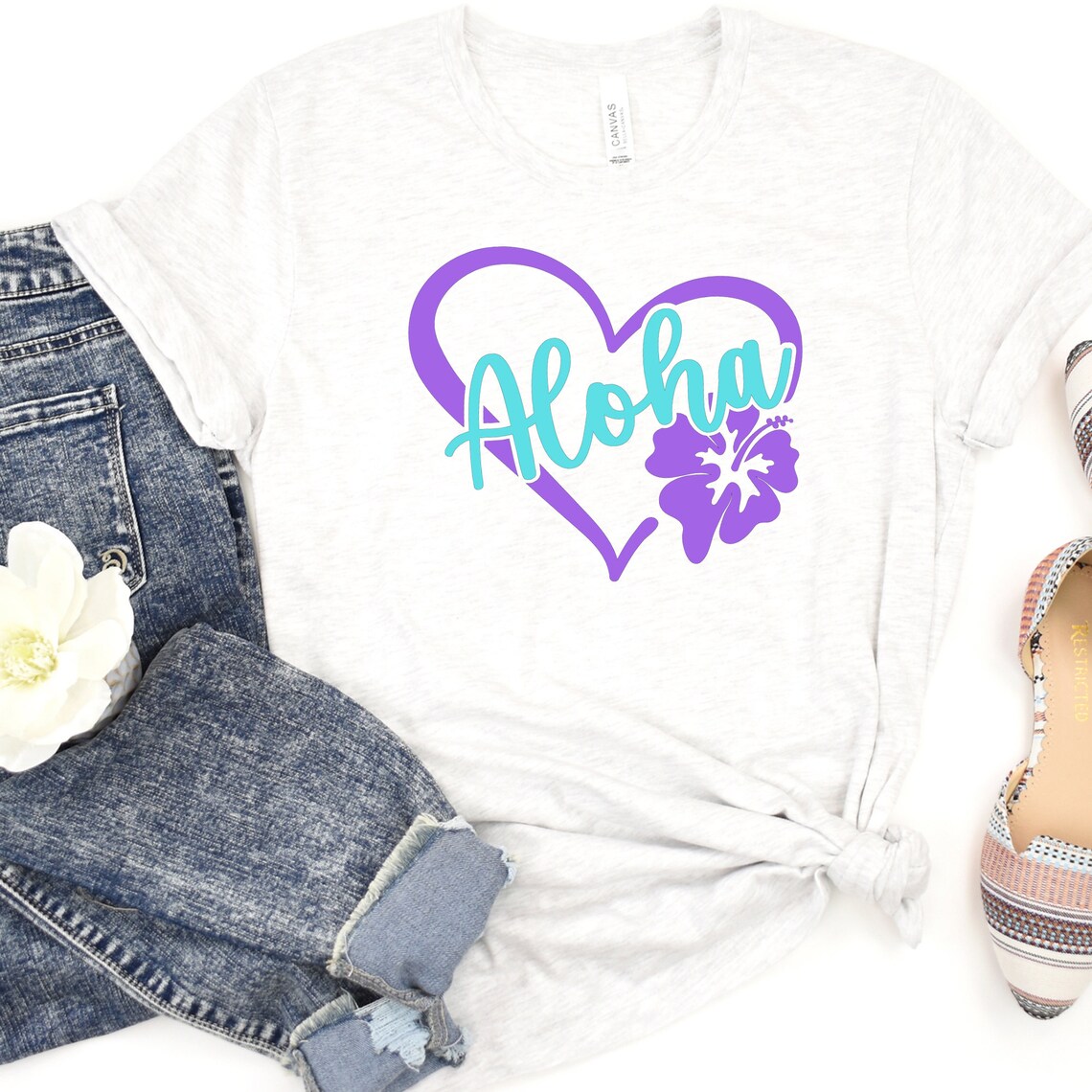 Aloha Hibiscus Heart Svg Png/ Aloha Heart Clip Art/ Hibiscus Flower Svg ...