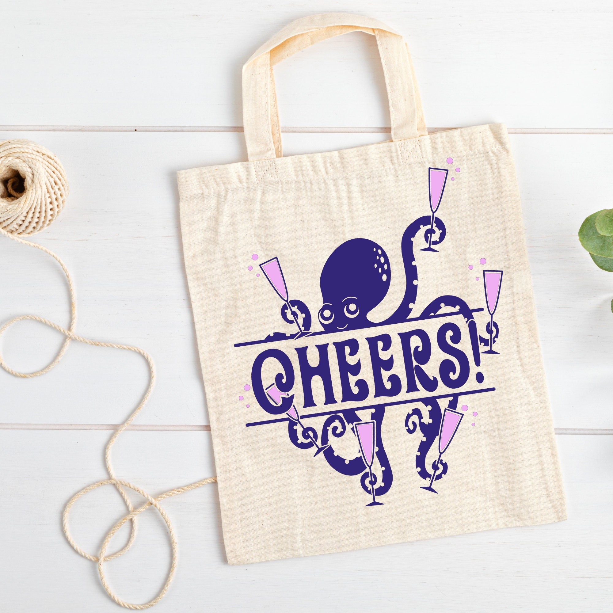 Octopus Cheers Svg Png/ Drinking Octopus Svg Png/ Holiday Octopus Cut ...