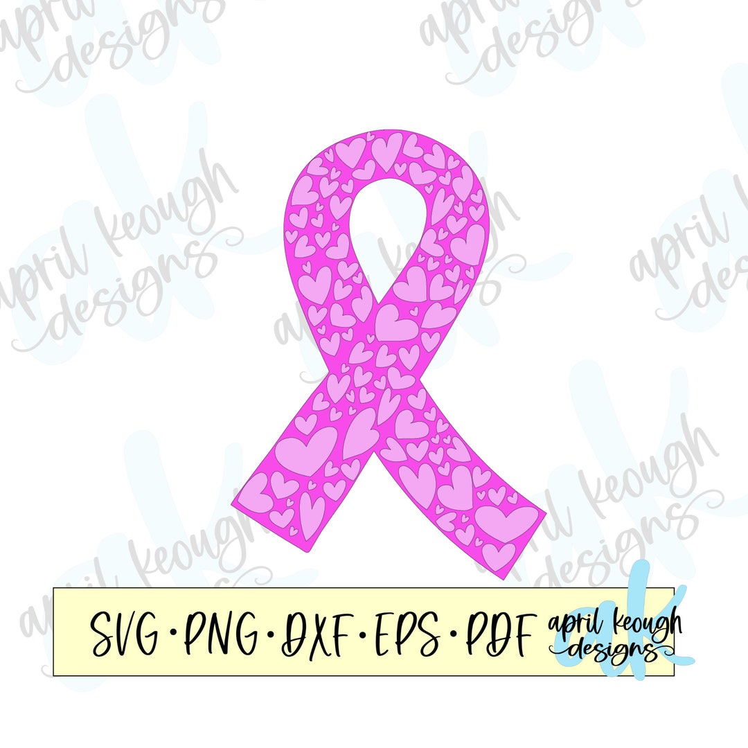 Pink Heart Cancer Ribbon Svg Png/ Breast Cancer Ribbon Svg/ - Etsy
