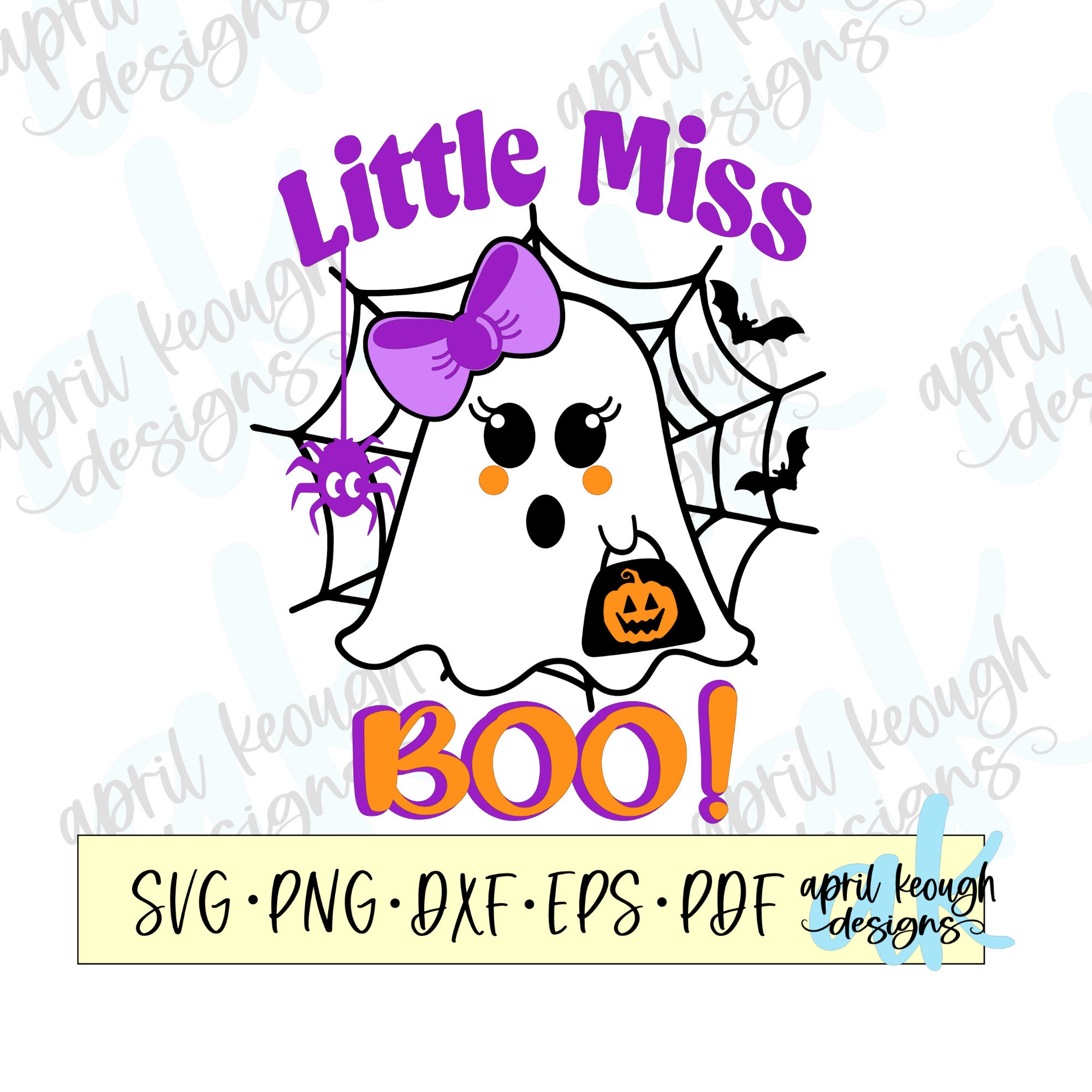 Little Miss Boo Svg Png/ Little Girl Ghost Shirt Design/ Cute Halloween ...