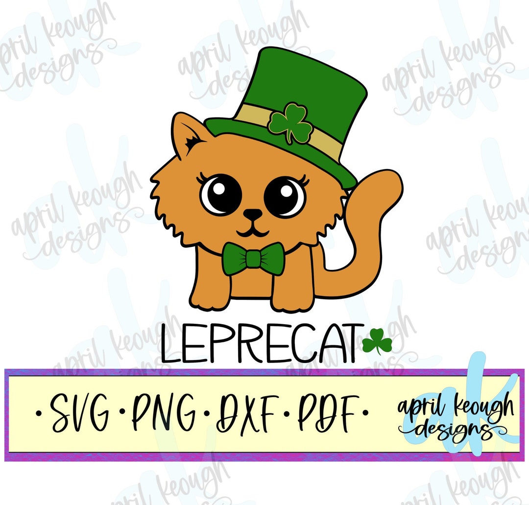 Leprecat Svg Png/ Leprechaun Kitty Svg/ St Patricks Day Cat Cut File ...