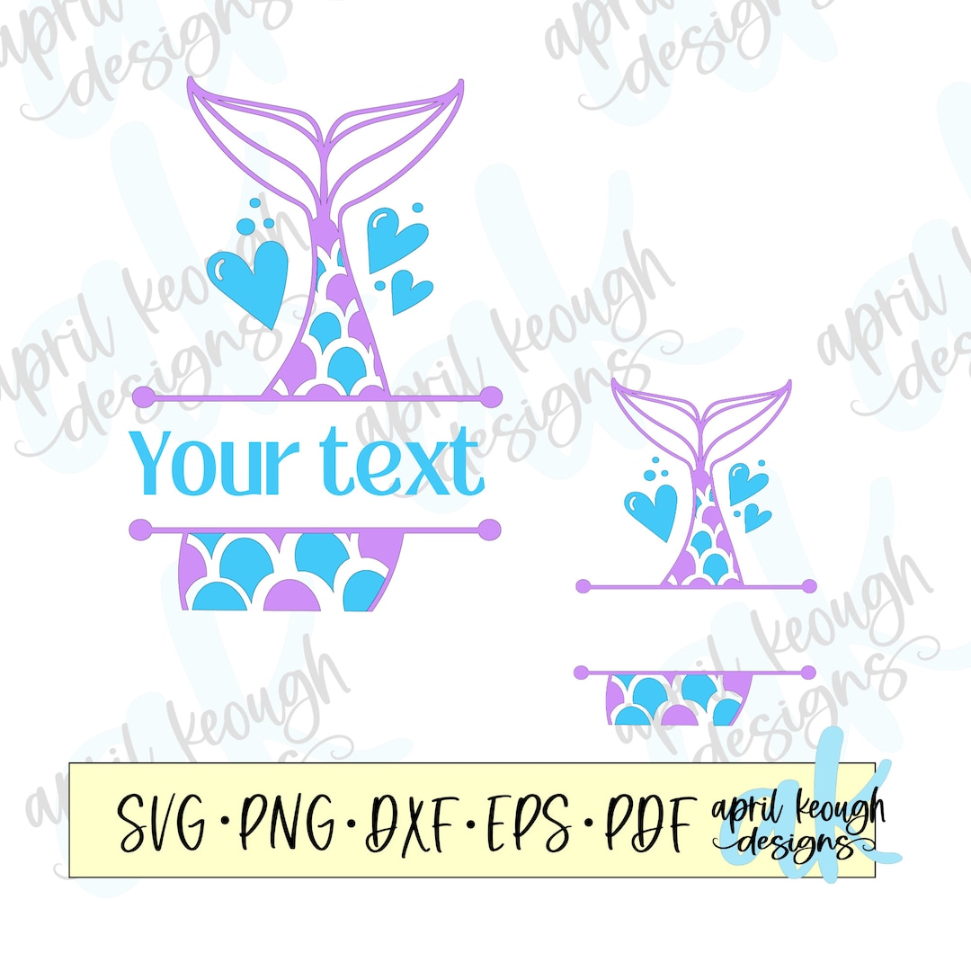 Mermaid Split Tail Svg/ Mermaid Monogram Svg/ Mermaid Tail Svg/ Mermaid ...