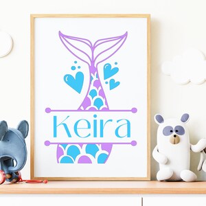 Mermaid Split Tail Svg/ Mermaid Monogram Svg/ Mermaid Tail Svg/ Mermaid ...