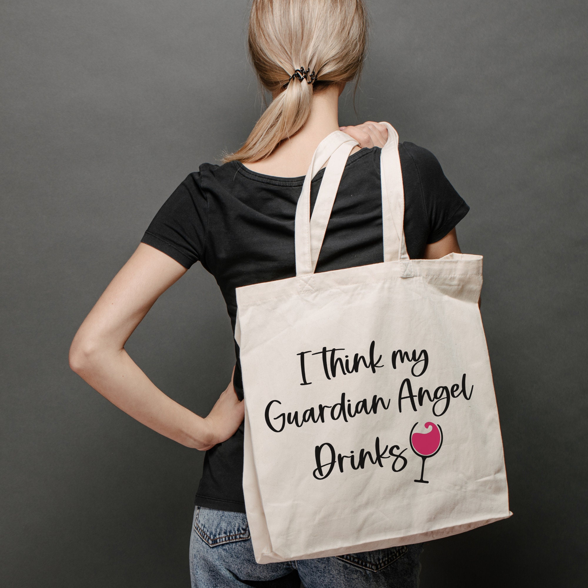 I Think My Guardian Angel Drinks Svg/ My Guardian Angel Drinks Cut File ...