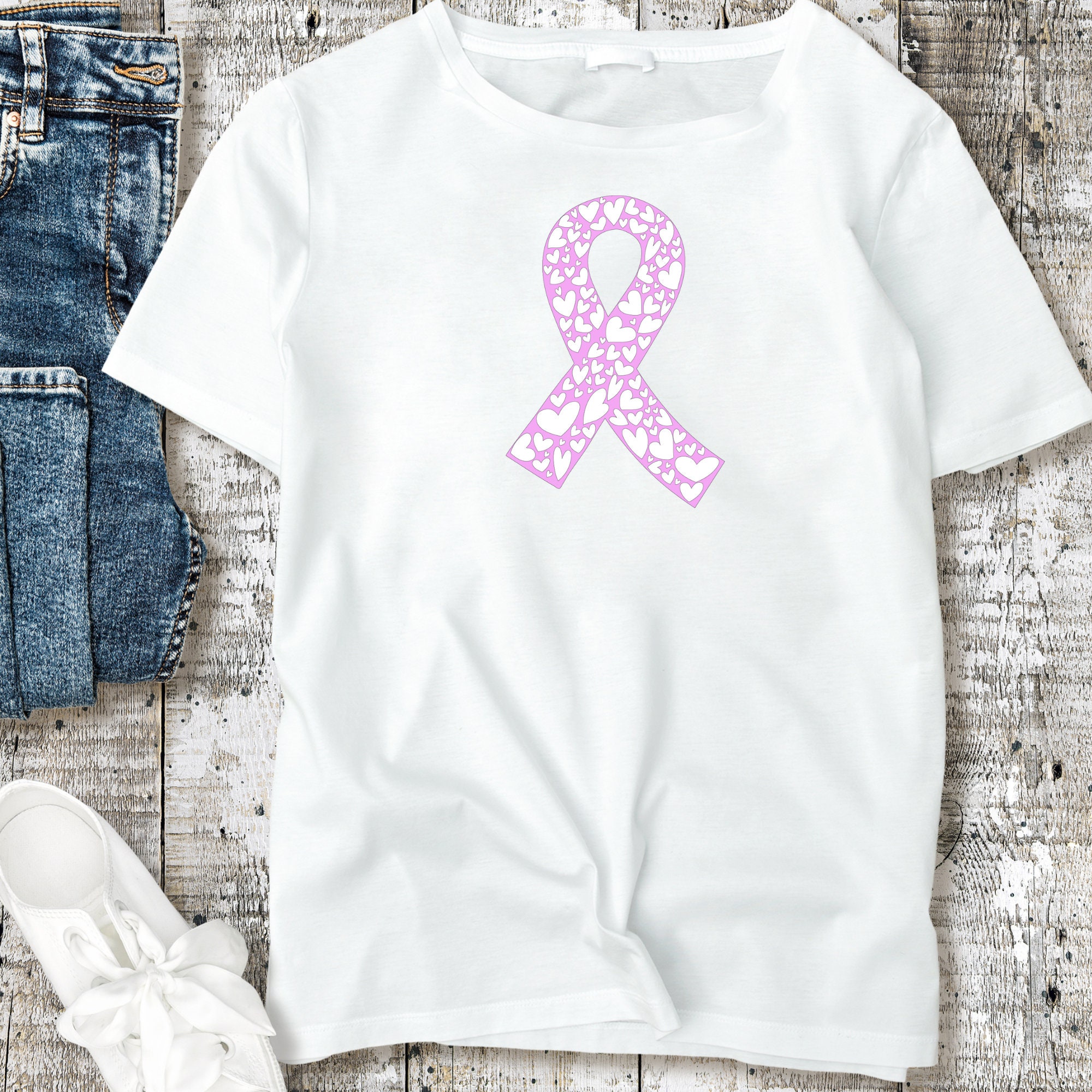 Pink Heart Cancer Ribbon Svg Png/ Breast Cancer Ribbon Svg/ - Etsy