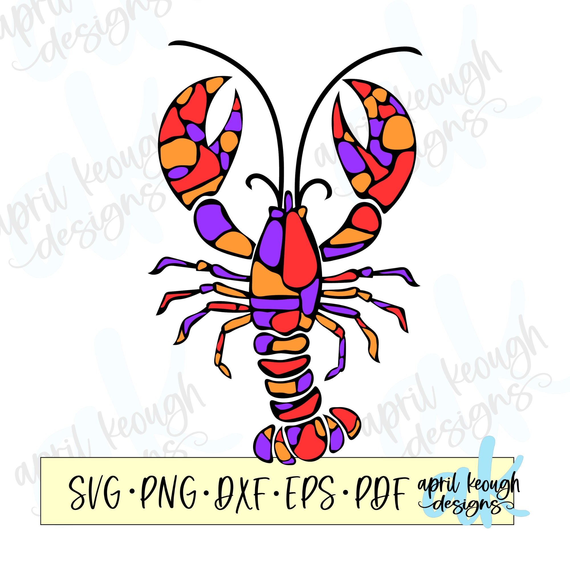 Lobster Mosaic SVG/ Lobster SVG/ Lobster PNG/ Mosaic Lobster Design ...