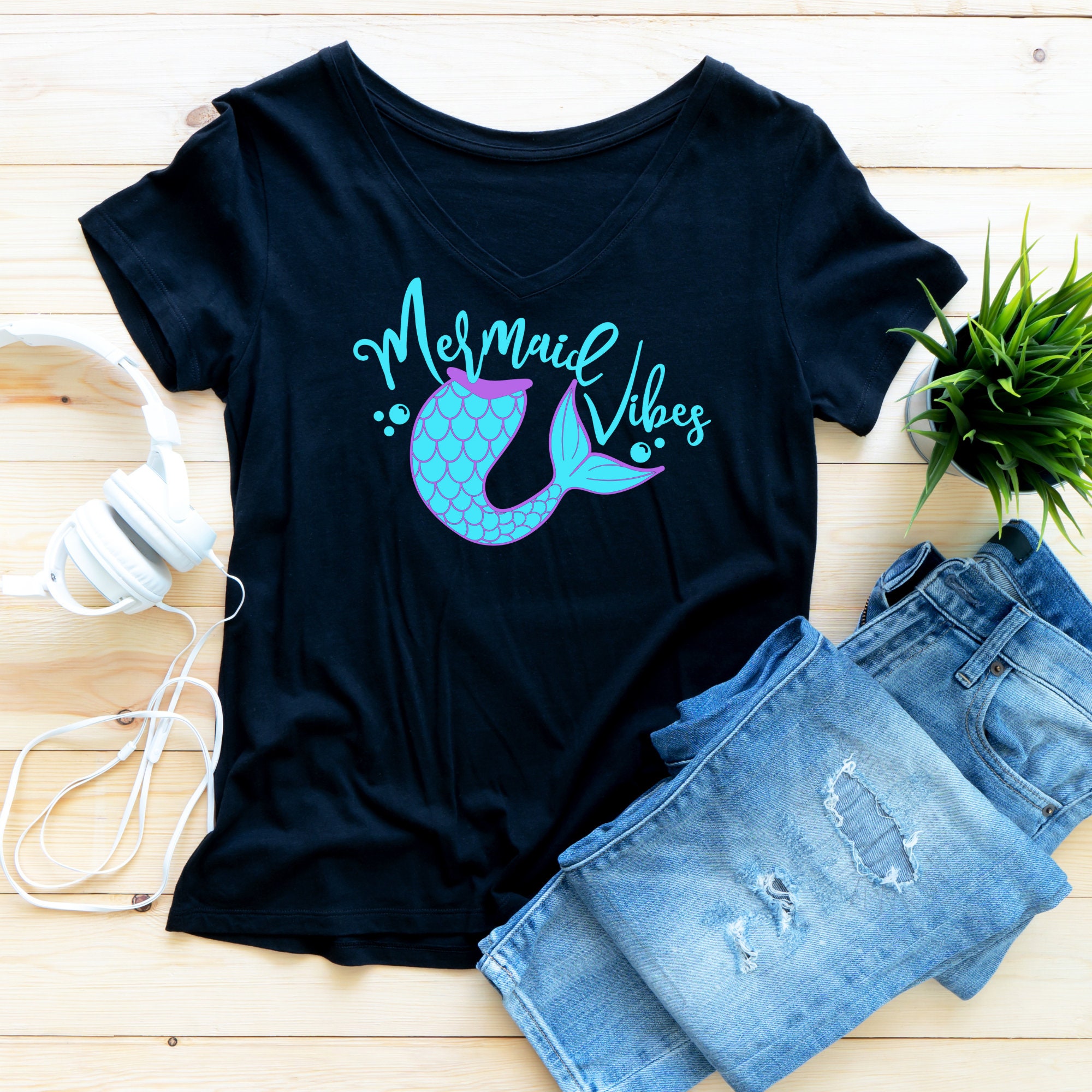 Mermaid Vibes Svg/ Mermaid Tail Svg/ Mermaid Vibes Cricut/ Mermaid T ...