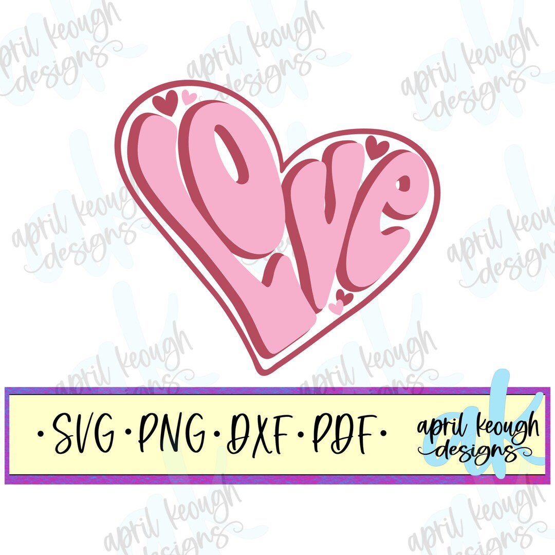 Retro Love Heart Svg Png/ Retro Love Svg Png/ Retro Valentine's Day Cut ...