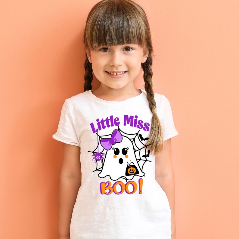 Little Miss Boo Svg Png/ Little Girl Ghost Shirt Design/ Cute Halloween ...