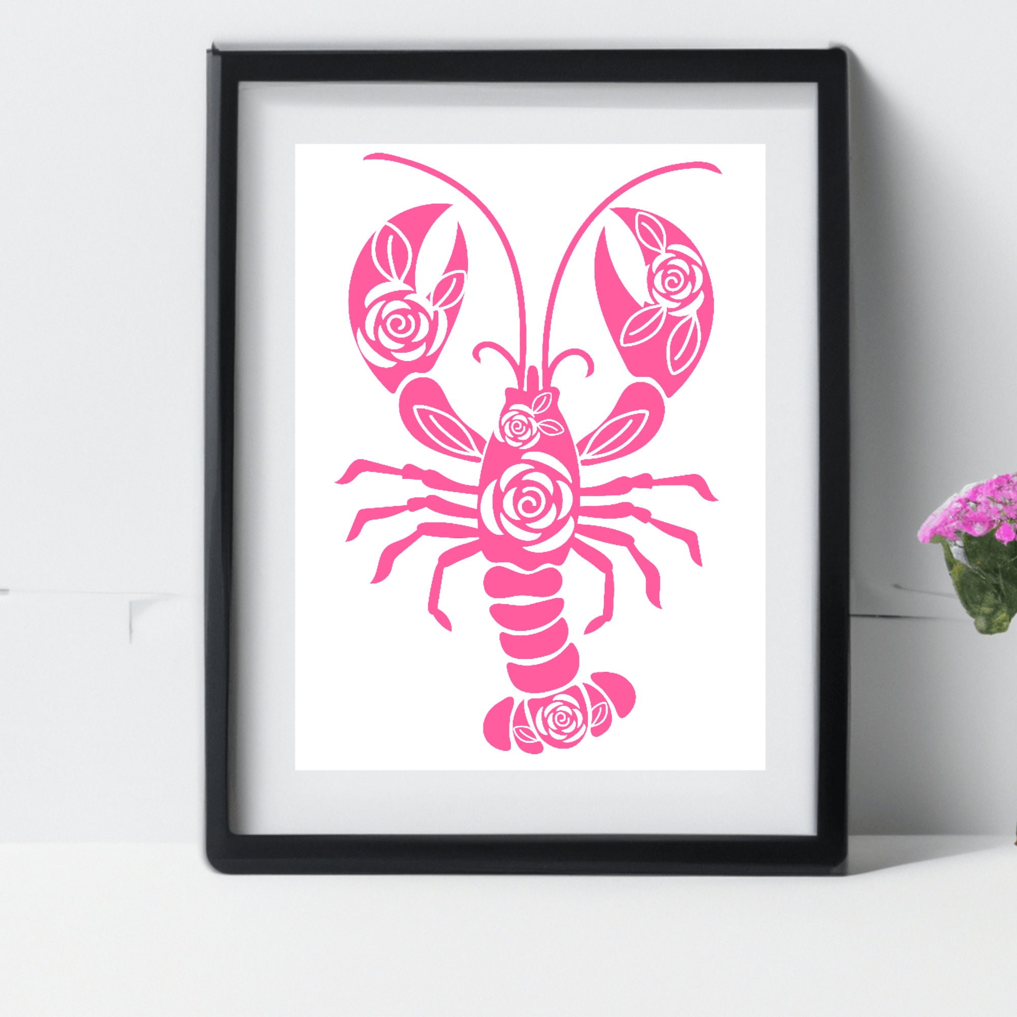 Lobster With Roses SVG Png/ Lobster SVG/ Mandala Lobster - Etsy