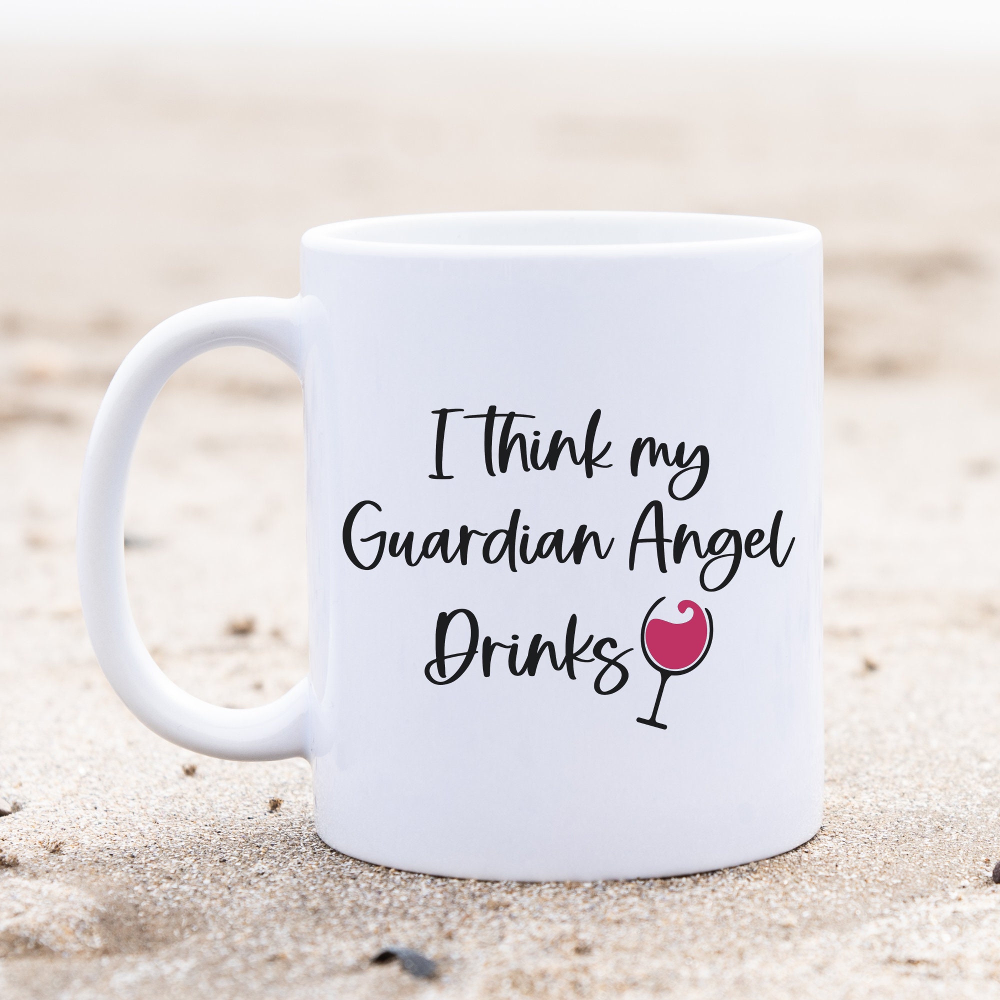 I Think My Guardian Angel Drinks Svg/ My Guardian Angel Drinks Cut File ...