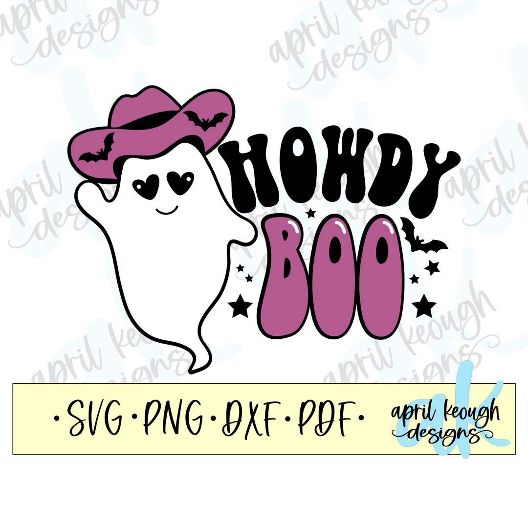 Howdy Boo Svg Png/ Cowboy Ghost Svg Png/ Howdy Boo Clip Art/ Cowboy ...