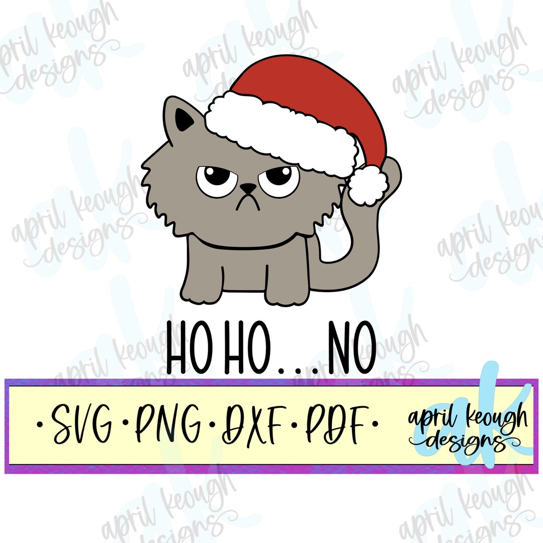 Christmas Grumpy Cat Svg Png/ Grumpy Cat Clip Art/ Cat in Santa Hat Cut ...