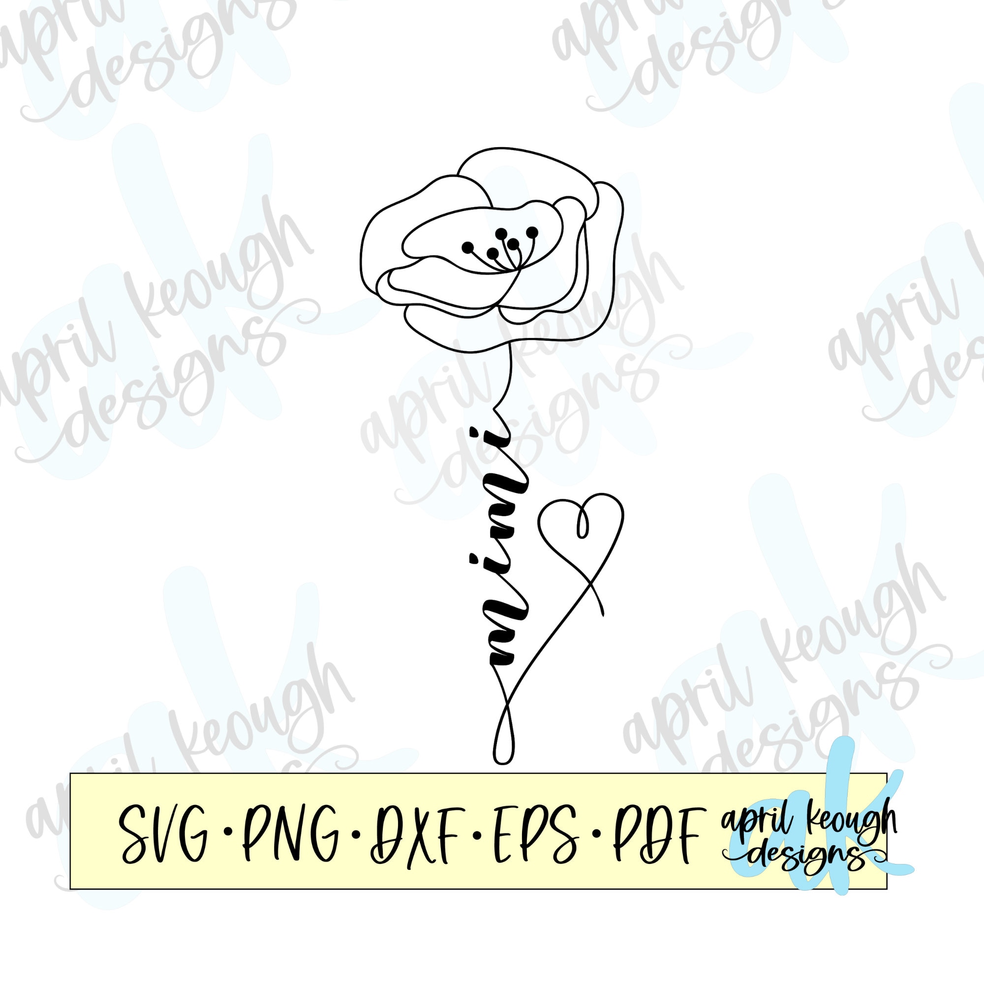 Mimi Poppy Flower Svg Png/ Line Art Flower Svg/ New Mimi Svg Png/ Poppy ...