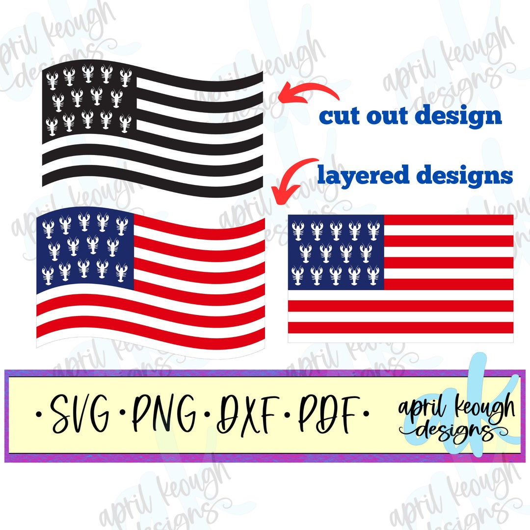 Lobster American Flag Bundle Svg Png/ Lobster Flag Svg/ Nautical Flag ...