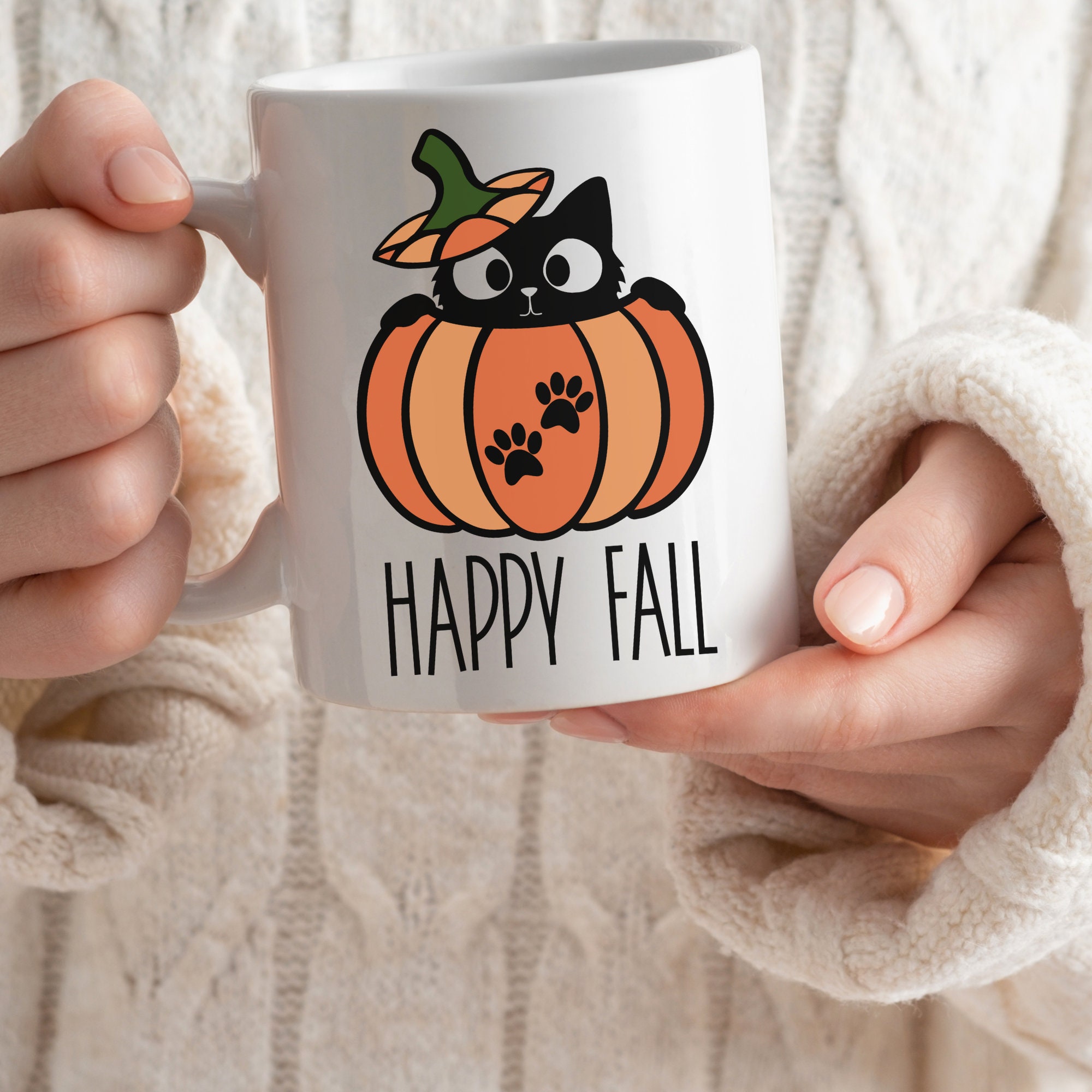 Happy Fall Cat Pumpkin Svg Png/ Happy Fall Svg Png/ Cat in Pumpkin Clip ...