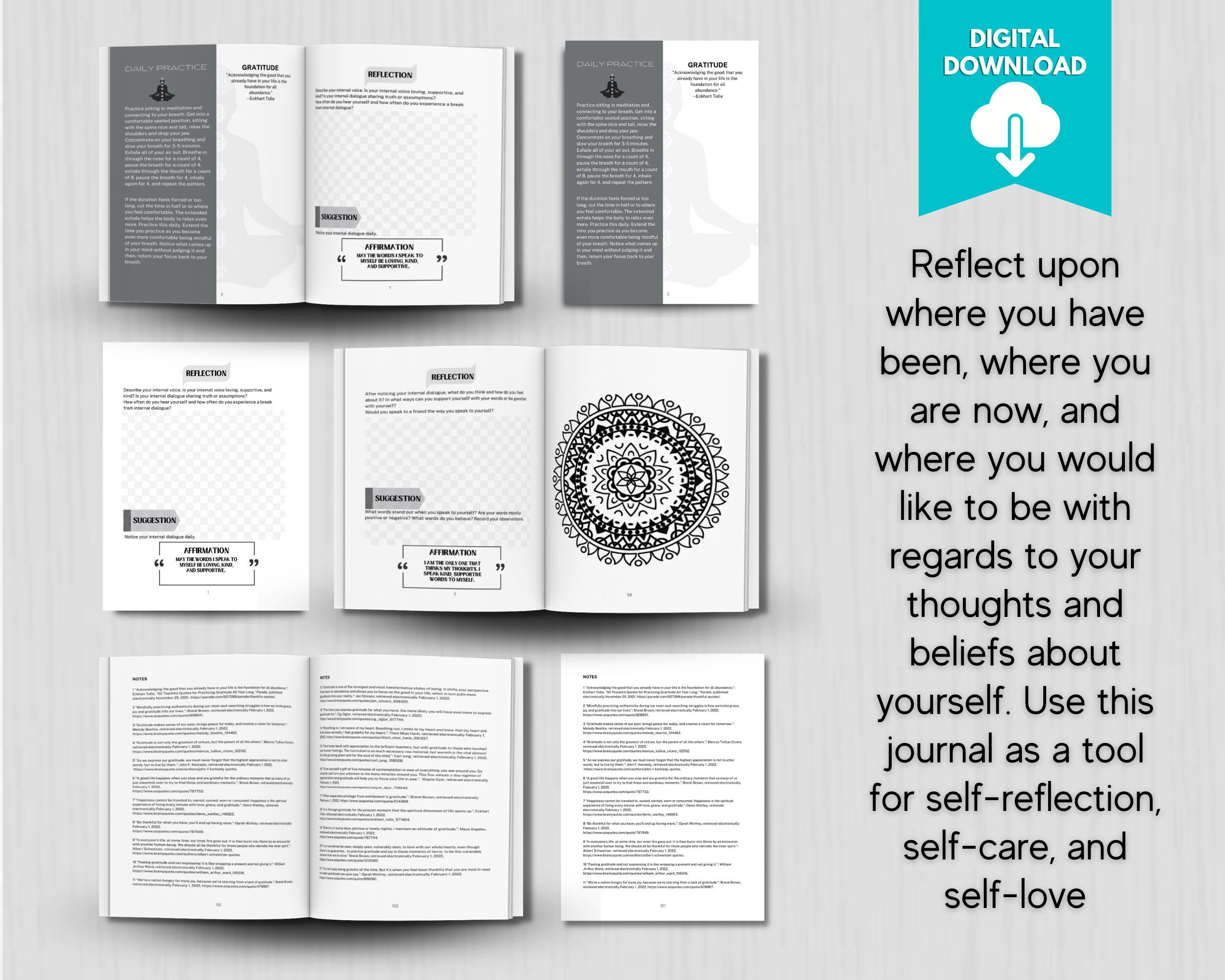 Self-reflection Journal | Mental Health, Wellness (digital Download) - Etsy