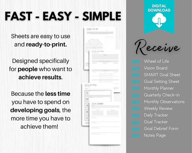 GOAL PLANNER 2023 Goals Tracker SMART Goal Setting Kit Self - Etsy