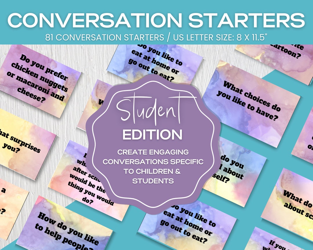 STUDENT CONVERSATION STARTERS Bundle, Table Topics for Classroom ...