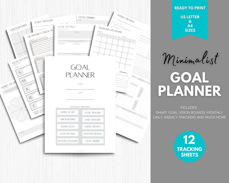 GOAL PLANNER, 2023 Goals Tracker, SMART Goal Setting Kit, Self ...