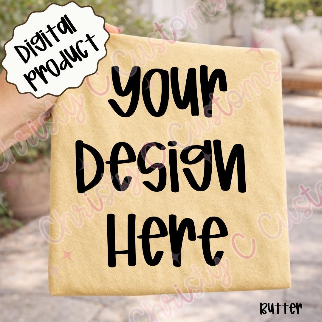 Comfort Colors C1717 Butter Mockup | Hand Held T Shirt Mockup | Outdoor ...