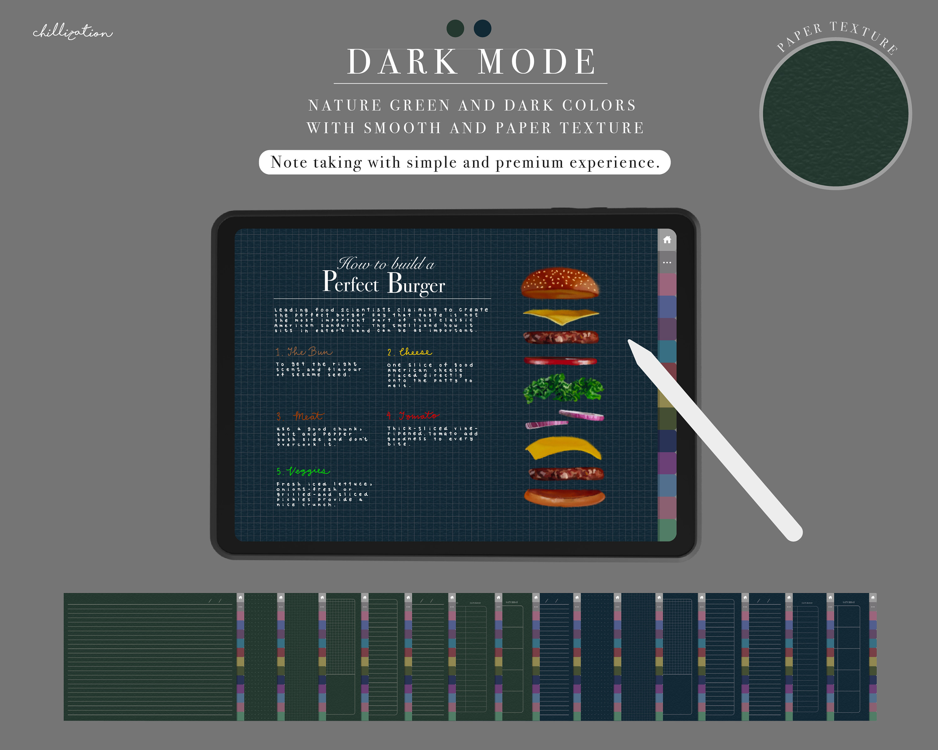 Horizontal Goodnotes Digital Notebook | 4700+ Stickers | Hyperlinked ...