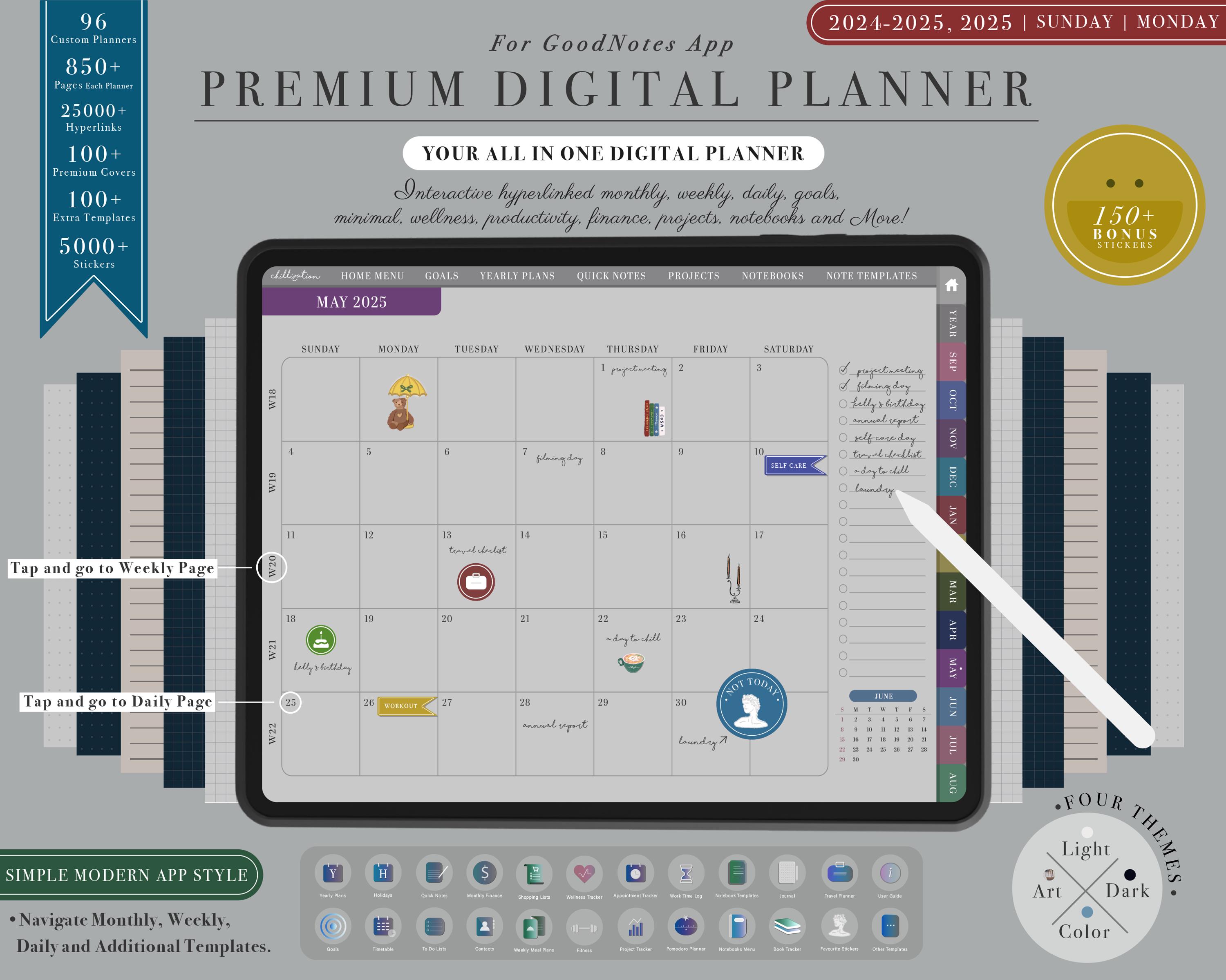 Goodnotes 2024 2025 Premium All-in-one Digital Planner | Goodnotes ...