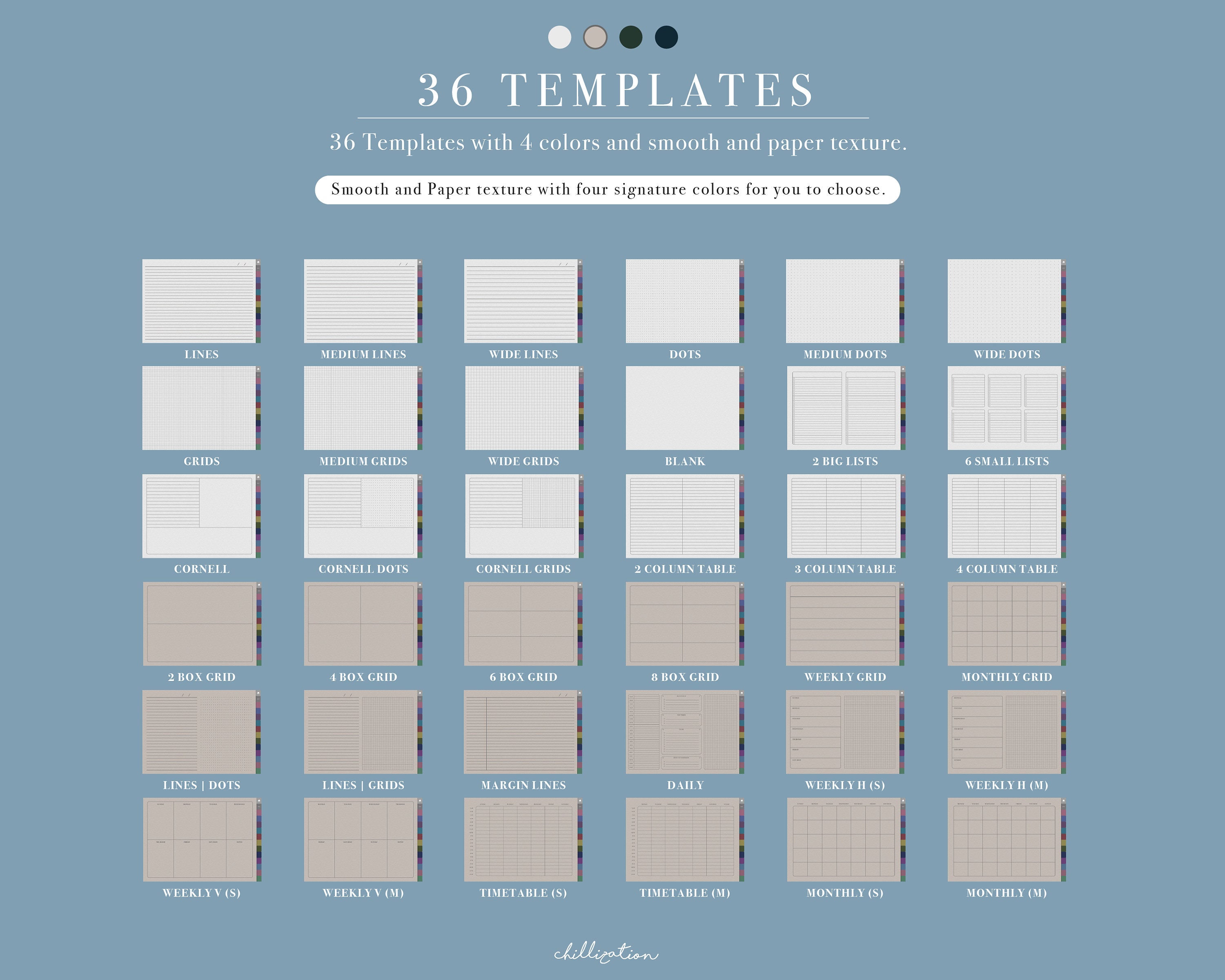 Horizontal Goodnotes Digital Notebook | 4700+ Stickers | Hyperlinked ...