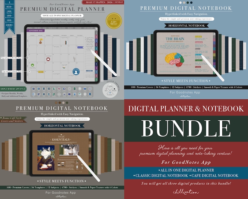 Goodnotes Ultimate Bundle: 2026premium All-in-one Digital Planner | 2 X ...
